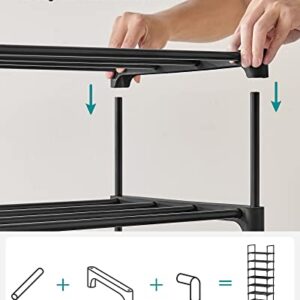 SONGMICS Shoe Rack, 10 Tier Shoe Organizer, Metal Shoe Storage Shelf for 20 Pairs of Shoes, Easy to Assemble, Entryway, Black ULSA25BK