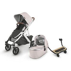 uppababy vista v2 stroller - alice (dusty pink/silver/saddle leather) + piggyback for vista & vista v2