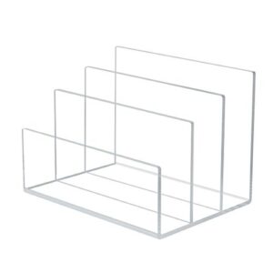 niubee acrylic file holder, 3 sections clear office desk file sorter, 9-inch wide x 6.5-inch deep x 6.5-inch high.