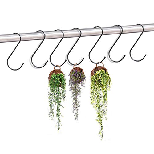 LiXiongBao 10 Pack 4.7 Inches Extra Large S Shape Hooks Heavy-Duty Metal Hanging Hooks Apply Kitchenware Bathroom Utensils Plants Towels Cup Pot Bag Jeans Gardening Multiple Uses Tools