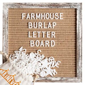 burlap letter board farmhouse decor 10x10 inch - interchangeable letter board classroom decor, farmhouse office decor, farmhouse letterboard custom signs home decor pregnancy announcement, farm décor