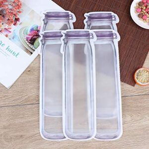 TUANTUAN 70 Pcs Cute Jar Zipper Bags Snack Sandwich Ziplock Bags Reusable Airtight Seal Storage Bags Leakproof Food Saver Bags for Travel Camping Picnic