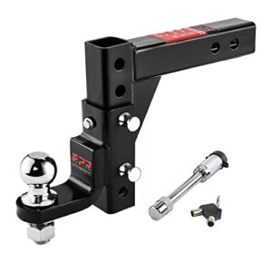 openroad adjustable trailer hitch ball mount fits 2-inch receiver, 2" tow balls 7500lbs, 9-1/2" drop/ 8-1/4" rise drop hitch, tow hitch for heavy duty truck with stainless steel pins and lock