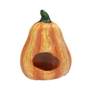 balacoo aquarium resin ornament pumpkin design fish tank hide hut underwater landscape decorations hideaway for betta, small lizards, turtles, reptiles, amphibians (thin pumpkin)