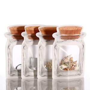 50pcs stand up clear front cork mason jar pattern zipper bag plastic ziplock pouch portable bottle shape food preservation smell proof packaging pouches 7.8x5.5+2.7in (20x14+7cm)