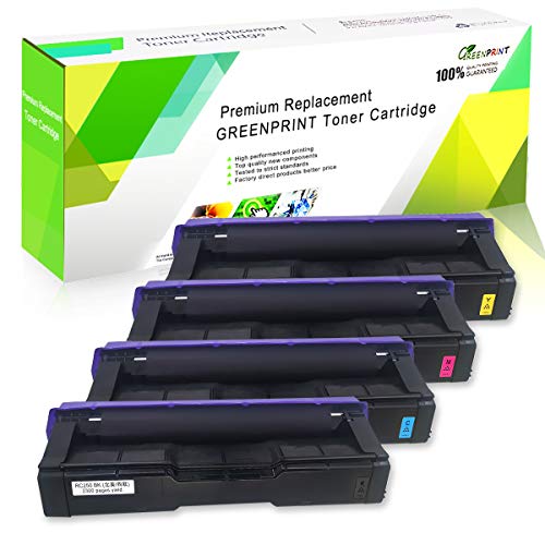 4 Colors Compatible Toner Cartridges SP C250 C261 GREENPRINT High Capacity 2300 Pages for Black Cyan Magenta Yellow for RICOH Aficio SP C250DN C250SF C261SFN C261SFNw C261DNw Laser Printers