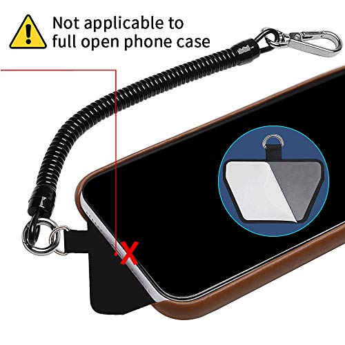 Doormoon Phone Lanyard Tether with Patch, Universal Stretchy Straps and Phone Case Anchor for Anti-drop Outdoor Skiing Hiking Cycling Climbing Compatible for iPhone Samsung Pixel Most Smartphones