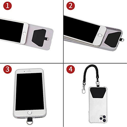 Doormoon Phone Lanyard Tether with Patch, Universal Stretchy Straps and Phone Case Anchor for Anti-drop Outdoor Skiing Hiking Cycling Climbing Compatible for iPhone Samsung Pixel Most Smartphones