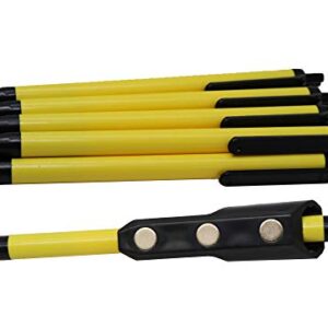 RevMark Magnetic Pen Holder with 12 Black Ink Ballpoint Pens, Made in the USA, Great for Toolboxes, Toolbench, Desks, Metal Surfaces. Ideal for construction, teachers, offices and more. (Neon Yellow)