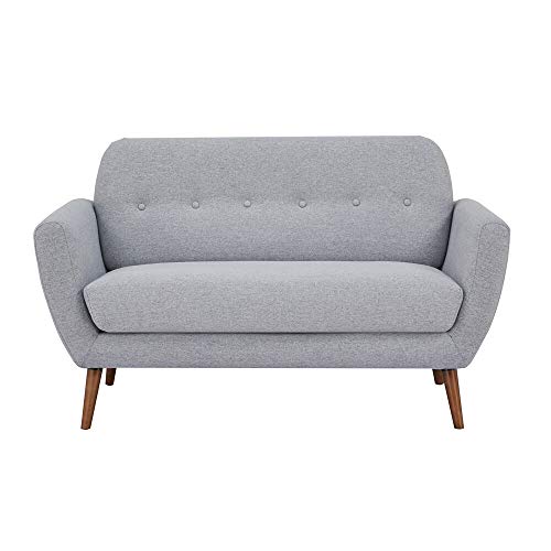 GIA Furniture Home Series Mid-Century Modern Loveseat, Love Seat, Light Gray