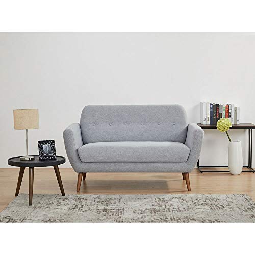 GIA Furniture Home Series Mid-Century Modern Loveseat, Love Seat, Light Gray