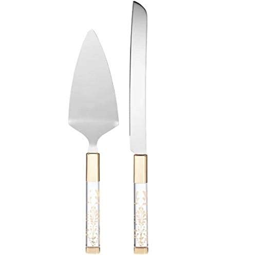 Lenox Opal Innocence Flourish Cake Knife & Server, 0.70 LB, Metallic