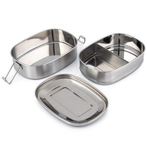 Indian-Tiffin Stainless Steel Double Layer Rectangular Lunchbox with Divider