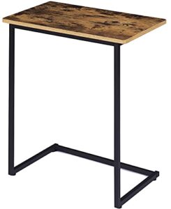 eknitey c table end table - 23.6" l* 13.9" w small side table industrial snack table for sofa, couch, living room, bedroom and small spaces