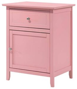 glory furniture 1 drawer /1 door nightstand, pink