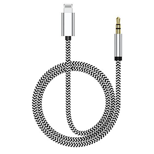 [Apple MFi Certified] AUX Cord for iPhone 13, Lightning to 3.5 mm Headphone Jack Adapter, 3.5mm to Lightning Adapter, Aux Adapter, Headphone Jack Adapter, Compatible for iPhone 12 11 XS XR X 7 7P 8 8P