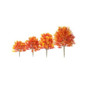 exceart 4 pcs model trees fake trees autumn maple trees plant ornamentm for diy crafts building model scenery landscape orange (19cm, 15cm, 13cm, 10cm style)