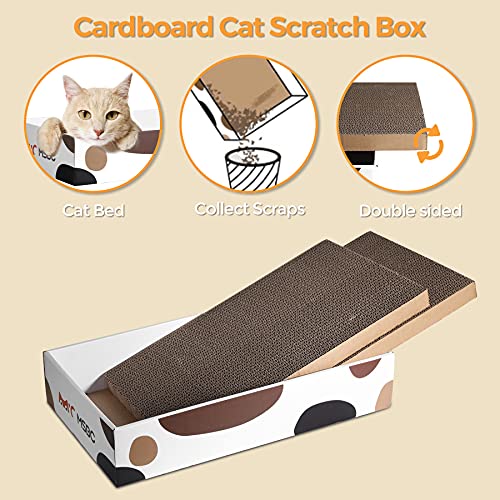 MSBC Cat Scratcher Carboard Refill Box with 3 Pieces 17"x10" Board, Kitty Cat Scratching Pad Recycle Corrugate Scratcher Cat Scratch Lounge Long Lasting Reversable