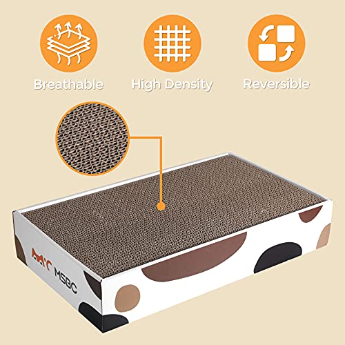 MSBC Cat Scratcher Carboard Refill Box with 3 Pieces 17"x10" Board, Kitty Cat Scratching Pad Recycle Corrugate Scratcher Cat Scratch Lounge Long Lasting Reversable