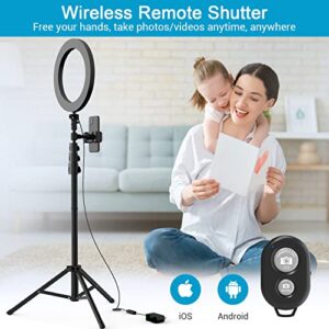 Selfie Ring Light with Tripod Stand and Phone Holder LED Circle Lights Halo Lighting for Make Up Live Steaming Photo Photography Vlogging Video (54 Tall)