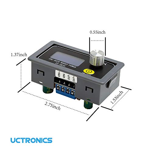 UCTRONICS DC 9V 12V 24V 4A Variable Power Supply 5-30V to 0.6-30V Adjustable Buck Boost Converter, Portable Bench Constant Voltage Current Stabilized Regulator Module