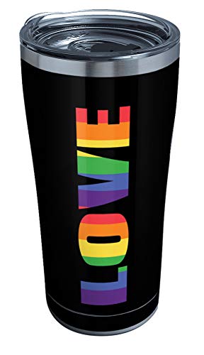 Tervis - 1356903 Tervis Pride Love Stainless Steel Insulated Tumbler with Clear and Black Hammer Lid, 20oz, Silver