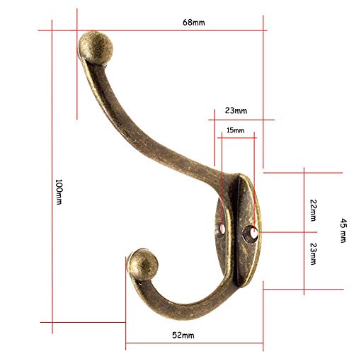 shlutesoy Vintage Bronze Home Furniture Wardrobe Wall Mount Hook Clothes Towels Hanger Bronze