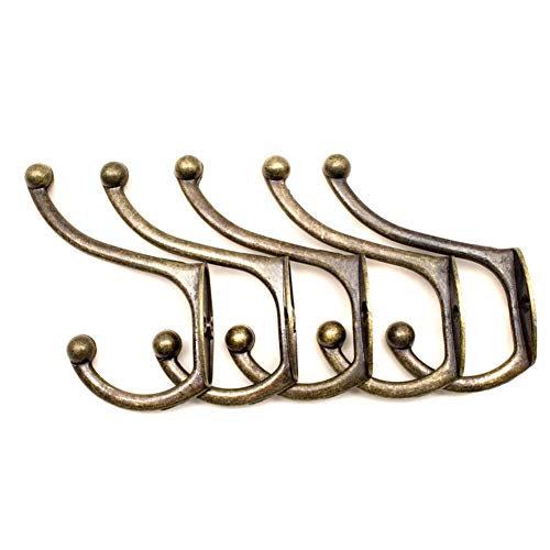 shlutesoy Vintage Bronze Home Furniture Wardrobe Wall Mount Hook Clothes Towels Hanger Bronze