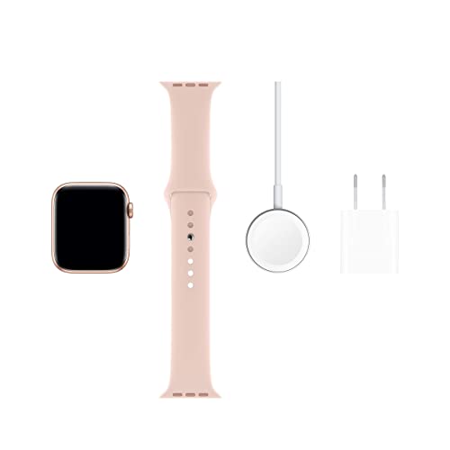 Apple Watch Series 5 (GPS, 40MM) - Gold Aluminum Case with Pink Sand Sport Band (Renewed)