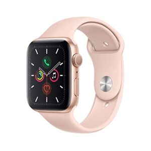 apple watch series 5 (gps, 40mm) - gold aluminum case with pink sand sport band (renewed)