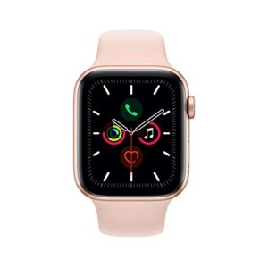 Apple Watch Series 5 (GPS, 40MM) - Gold Aluminum Case with Pink Sand Sport Band (Renewed)