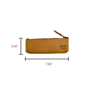 Hide & Drink, Durable Leather Pencil Pouch, Pen Case, Work Accessories, Student & Professionals Essentials, Handmade Includes 101 Year Warranty :: Old Tobacco