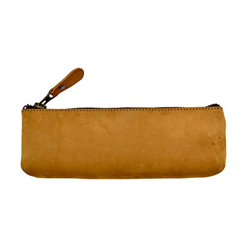 Hide & Drink, Durable Leather Pencil Pouch, Pen Case, Work Accessories, Student & Professionals Essentials, Handmade Includes 101 Year Warranty :: Old Tobacco