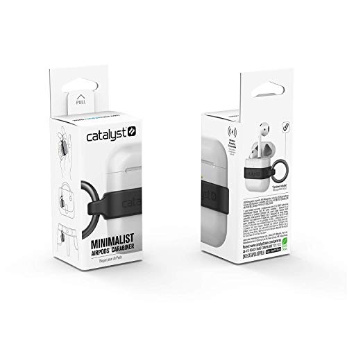 Minimalist case for AirPods 1 & 2 by Catalyst - Extra Grippy High Gloss Surface Finish, Ultra Light Weight, Slim Design, Compatible with Wireless Charging - Black