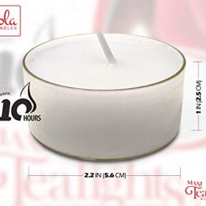 Hyoola Tea Light Candles - 16 Pack - White Jumbo Unscented Tealight Candles - Long Burning - 10 Hours