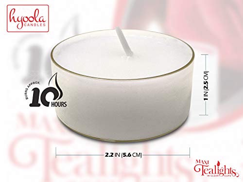 Hyoola Tea Light Candles - 16 Pack - White Jumbo Unscented Tealight Candles - Long Burning - 10 Hours