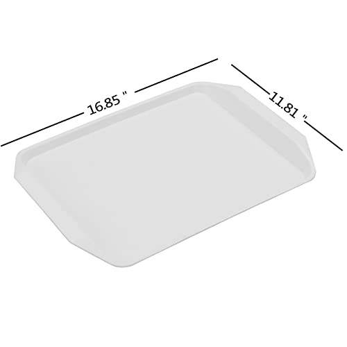 CadineUS 6-Pack Plastic Rectangular Serving Trays, Fast Food Serving Tray