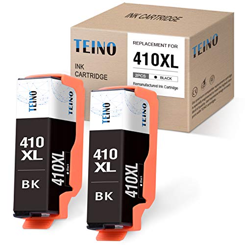 TEINO Remanufactured Ink Cartridges Replacement for Epson 410 410XL T410 T410XL use with Epson Expression Premium XP-640 XP-830 XP-7100 XP-630 XP-530 XP-635 (Black, 2-Pack)