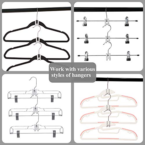 Frezon Clothes Hanger Connector Hooks, Outfit Hangers, Hanger Extender Clips, Cascading Hanger Hooks, Hangers Accessory, Heavy Duty Space Saving for Closet 60 Pack(Black)