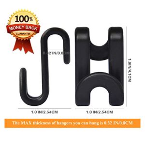 Frezon Clothes Hanger Connector Hooks, Outfit Hangers, Hanger Extender Clips, Cascading Hanger Hooks, Hangers Accessory, Heavy Duty Space Saving for Closet 60 Pack(Black)