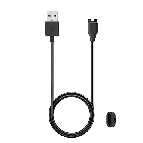 Kissmart Charger for Garmin Venu 2 / Venu 2 Plus/Venu Sq 2, Replacement Charging Cable Cord Plus a Black Silicone Charger Port Protector Anti Dust Plug for Garmin Venu