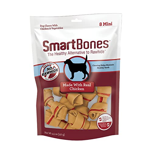 SmartBones with Real Chicken Mini Chews 8 Count, Rawhide-Free Chews for Dogs