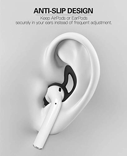 OneCut 5 Pairs Silicone Ear Tips Compatible for AirPods 1&2,Silicone Soft Anti-Slip Sport Earbud Tips, Anti-Drop Ear Hook Gel Headphones Earphones Protective Accessories Tips (Clear)