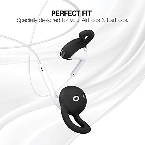 OneCut 5 Pairs Silicone Ear Tips Compatible for AirPods 1&2,Silicone Soft Anti-Slip Sport Earbud Tips, Anti-Drop Ear Hook Gel Headphones Earphones Protective Accessories Tips (Clear)