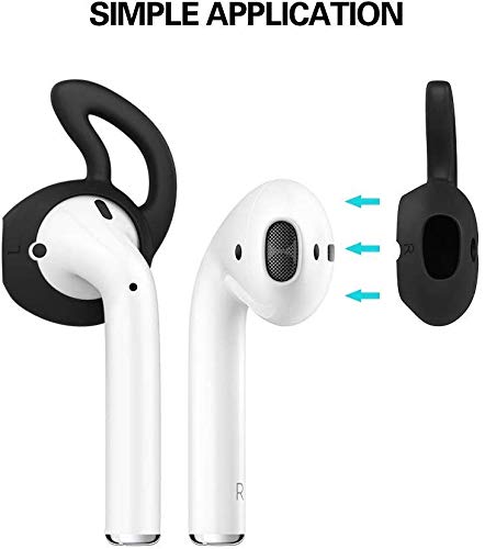 OneCut 5 Pairs Silicone Ear Tips Compatible for AirPods 1&2,Silicone Soft Anti-Slip Sport Earbud Tips, Anti-Drop Ear Hook Gel Headphones Earphones Protective Accessories Tips (Clear)