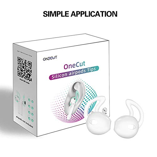 OneCut 5 Pairs Silicone Ear Tips Compatible for AirPods 1&2,Silicone Soft Anti-Slip Sport Earbud Tips, Anti-Drop Ear Hook Gel Headphones Earphones Protective Accessories Tips (Clear)