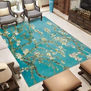 Vincent Van Gogh Almond Blossoms at Area Rugs Non-Slip Floor Mat Doormats Home Runner Rug Carpet for Bedroom Indoor Outdoor Kids Play Mat Nursery Throw Rugs Yoga Mat