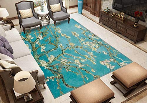 Vincent Van Gogh Almond Blossoms at Area Rugs Non-Slip Floor Mat Doormats Home Runner Rug Carpet for Bedroom Indoor Outdoor Kids Play Mat Nursery Throw Rugs Yoga Mat