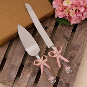 yanstar Wedding Cake Knife and Server Set for Wedding, Birthday, Engagement, Anniversary, Valentines Day, Anniversary Decorations