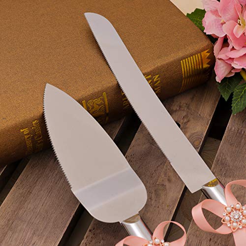 yanstar Wedding Cake Knife and Server Set for Wedding, Birthday, Engagement, Anniversary, Valentines Day, Anniversary Decorations